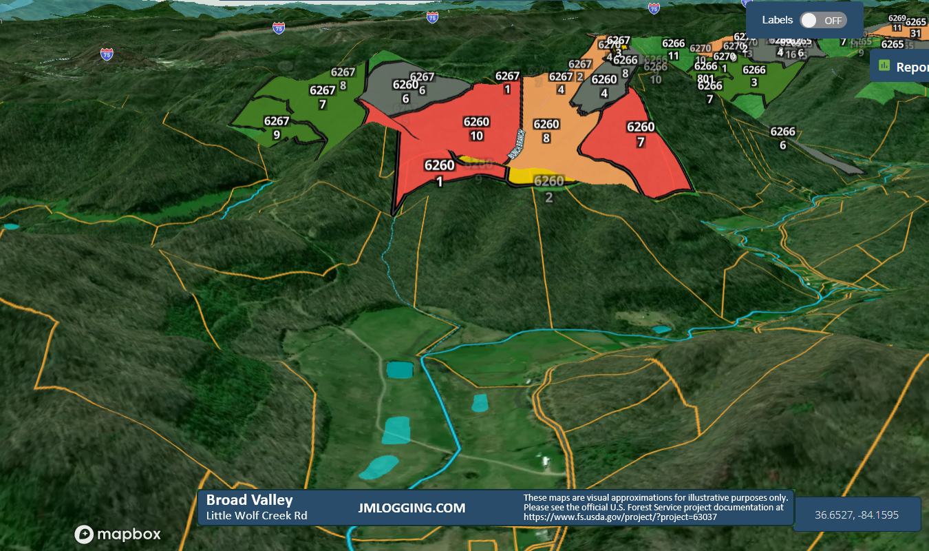 Little Wolf Broad Valley – 3D Maps – Jellico Mountains Logging