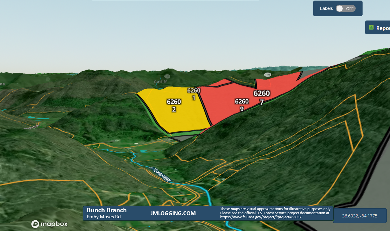 Bunch Branch – 3D Maps – Jellico Mountains Logging