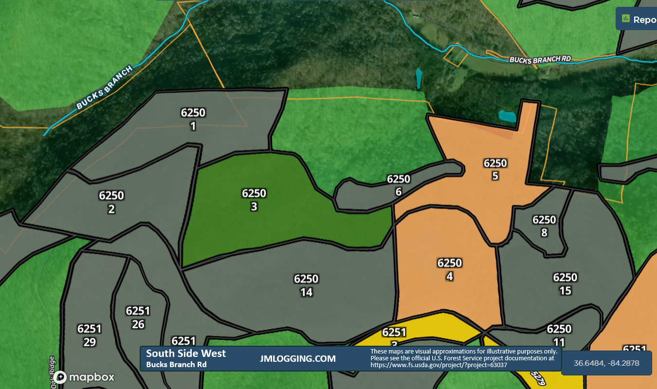 Bucks Branch South Side West – 3D Maps – Jellico Mountains Logging