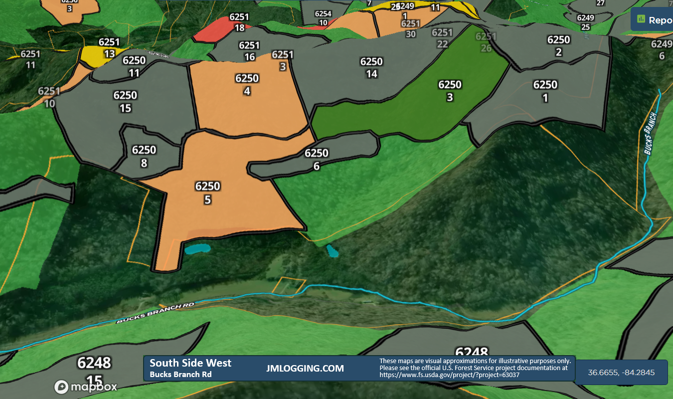 Bucks Branch South Side West – 3D Maps – Jellico Mountains Logging